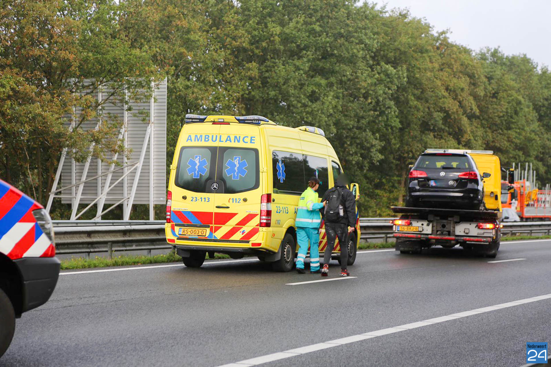 Veel schade bij kop-staart aanrijding A2 Weert - Nederweert24