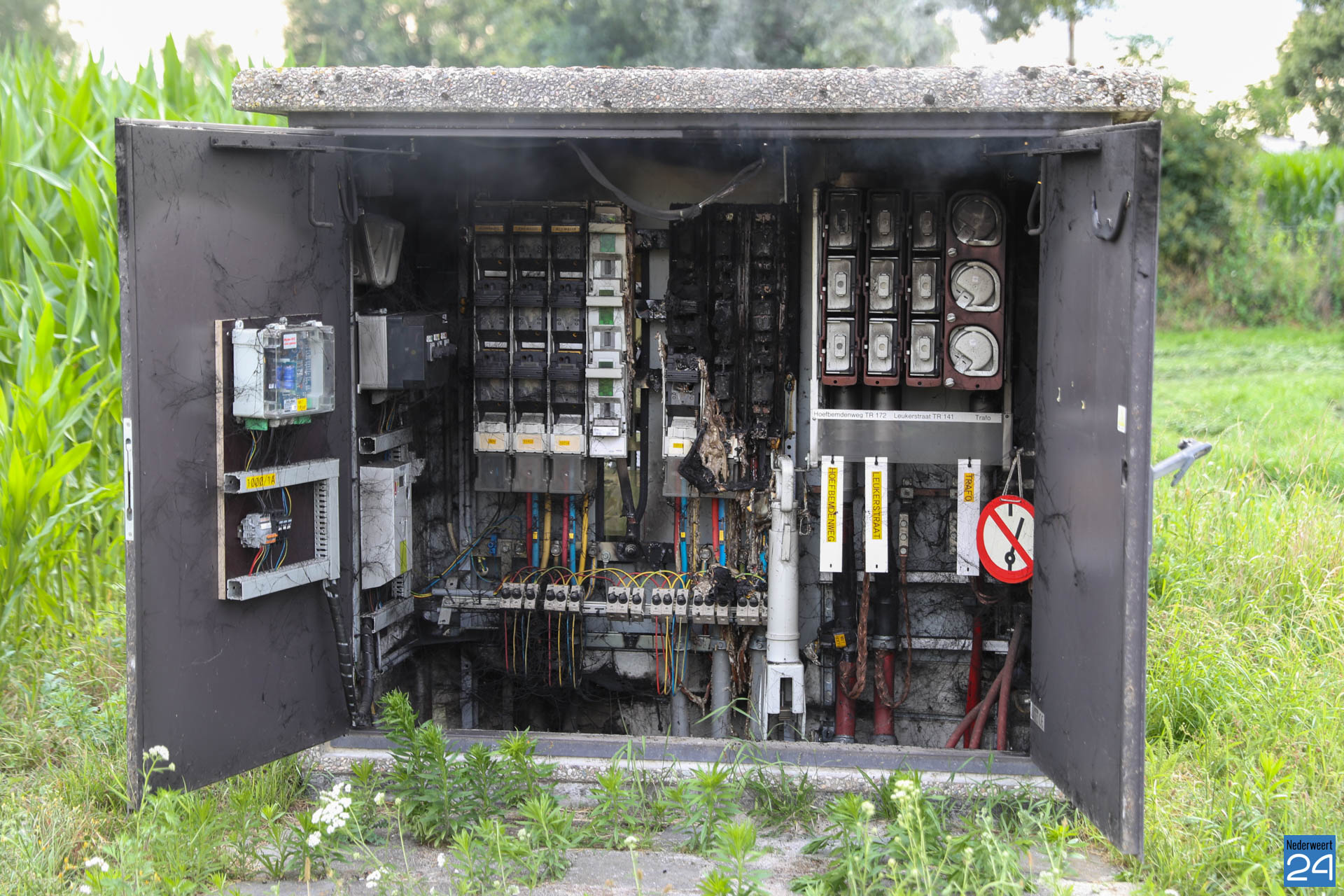 Stroomuitval door brand in stroomhuis aan Trumpertweg Weert - Nederweert24