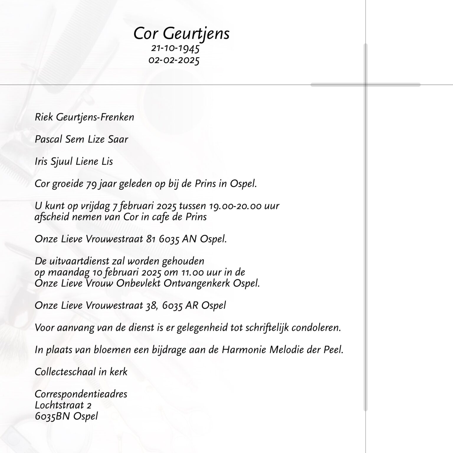 Overlijdensbericht | Cor Geurtjens † - Nederweert24