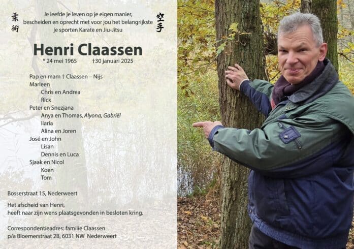 Overlijdensbericht | Henri Claassen † - Nederweert24