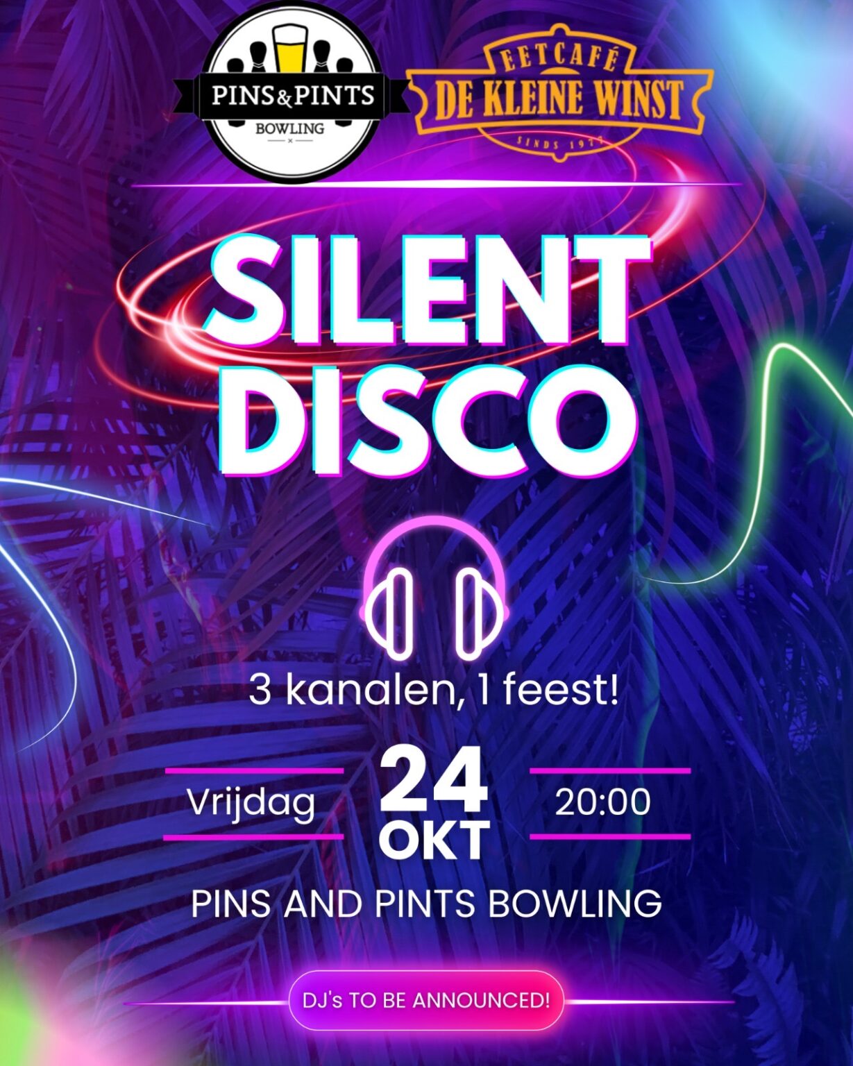 De Kleine Winst en Pins and Pints Bowling organiseren Silent Disco ...