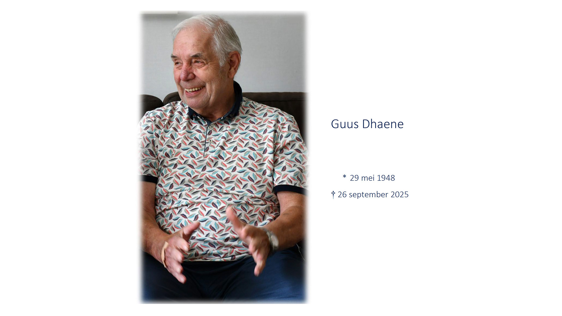 Overlijdensbericht | Guus Dhaene † - Nederweert24